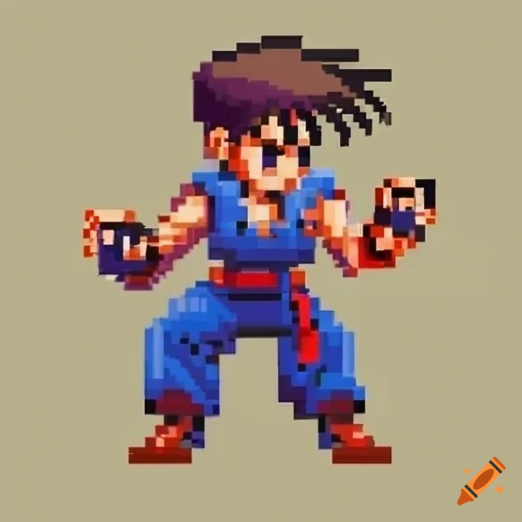 Snes fighter sprite art on Craiyon