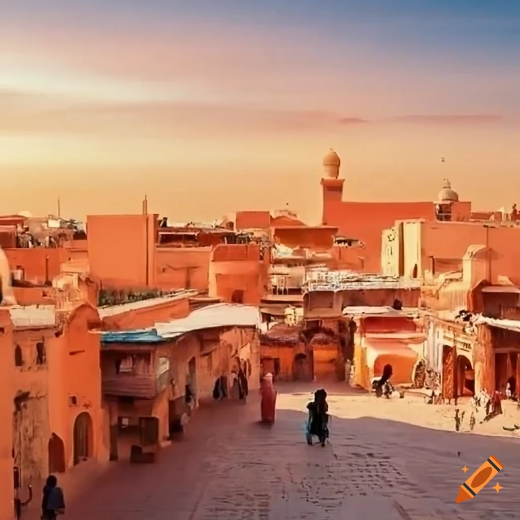 Vibrant scene in marrakesh on Craiyon