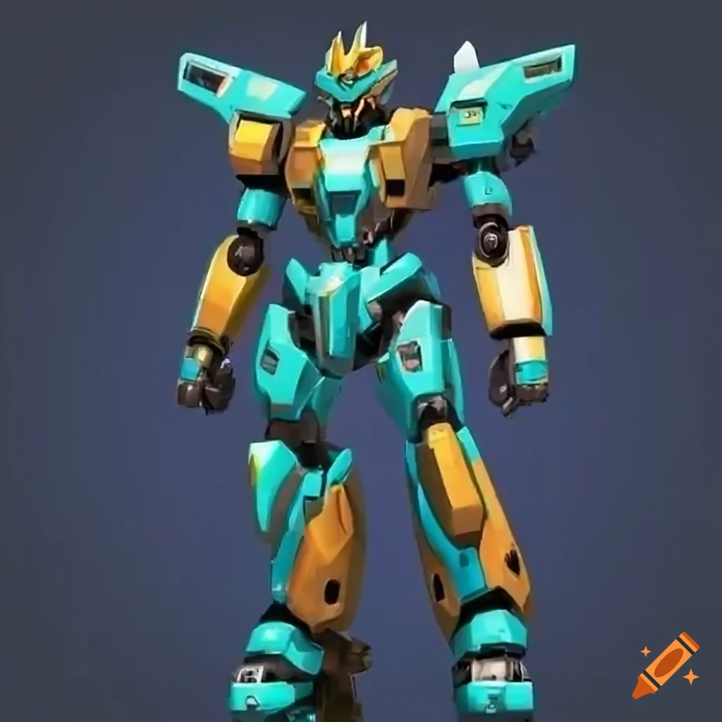 Anime super robot mecha with muted colors on Craiyon