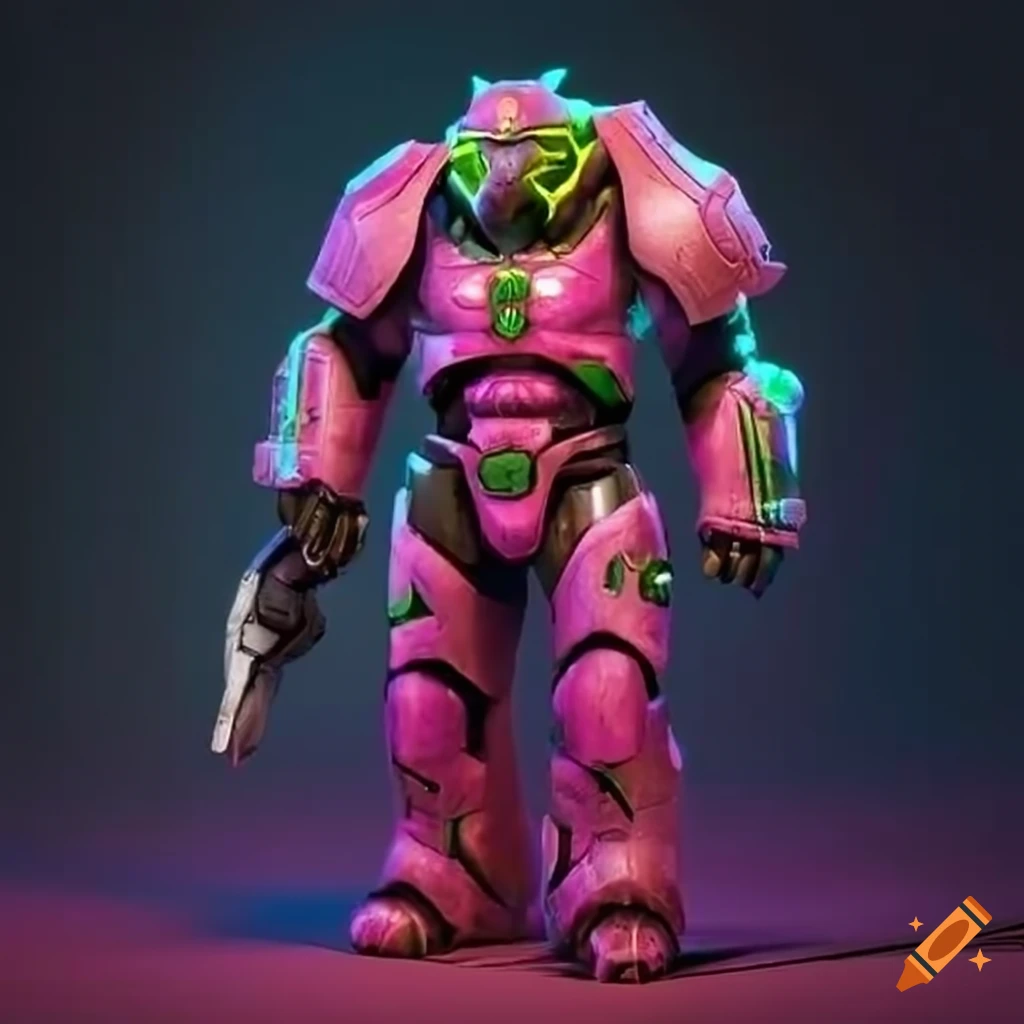 Master splinter in neon power armor on Craiyon