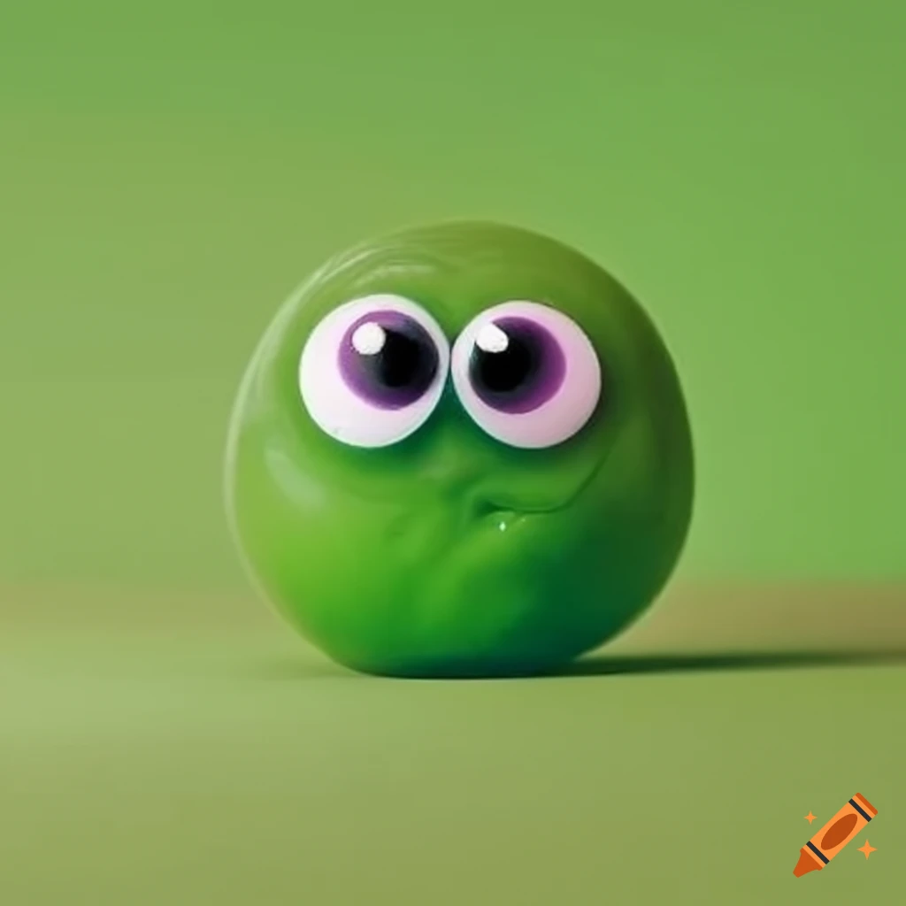 Cute green googly-eyed globby blob on Craiyon