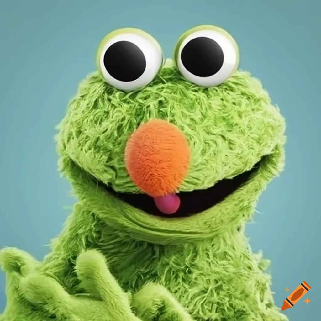 New unseen sesame street frog character on Craiyon