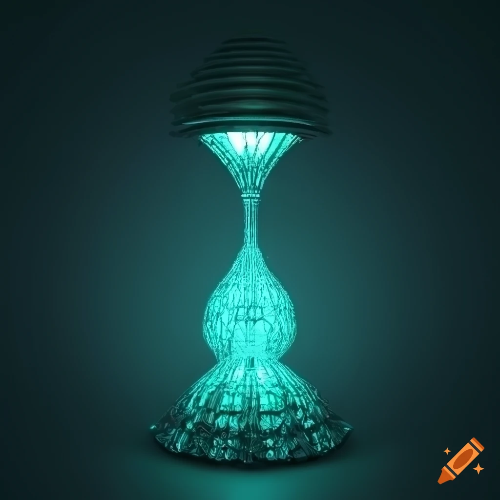 Isometric view of a fractal lamp on Craiyon