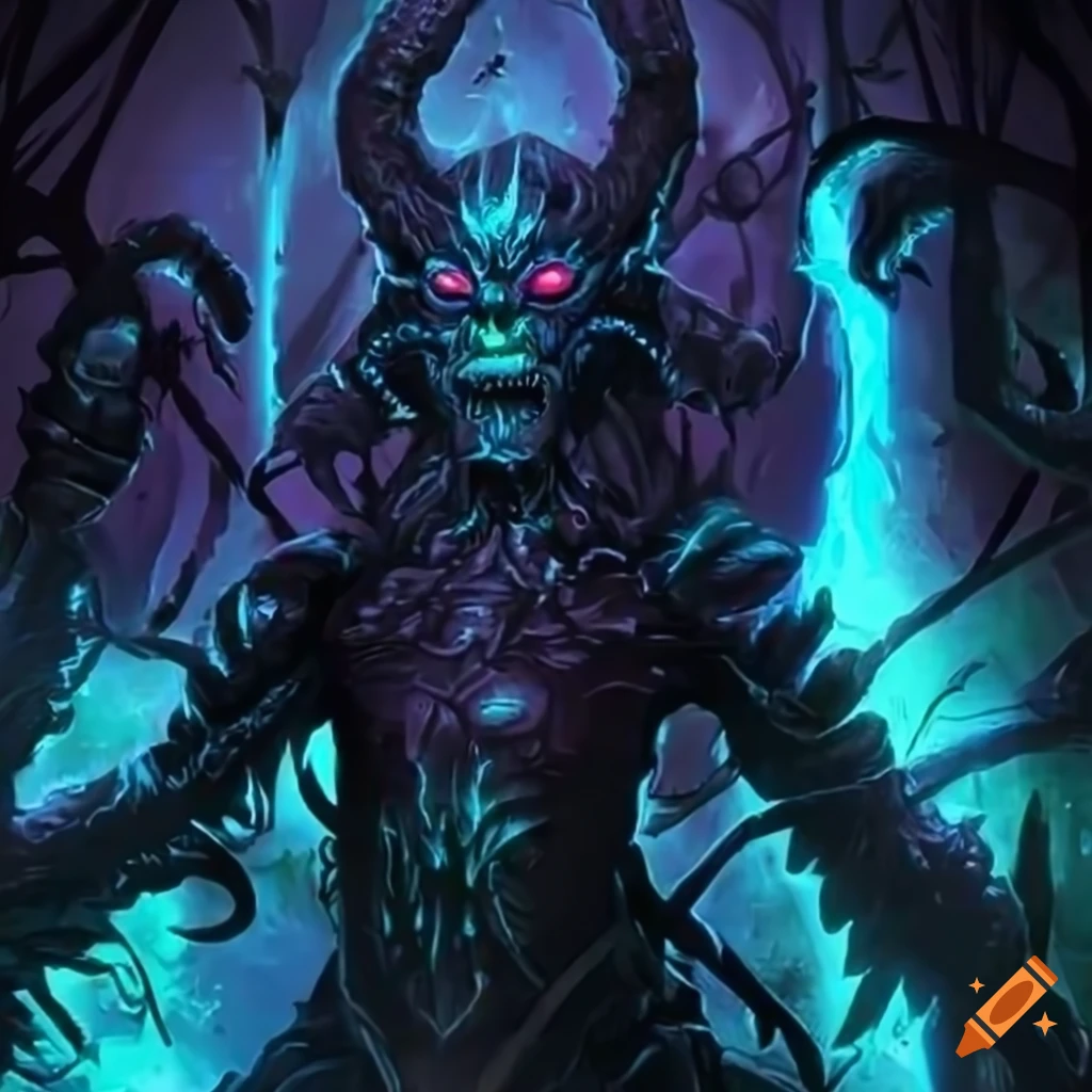 Wizard summoning monsters in a neon demon world on Craiyon