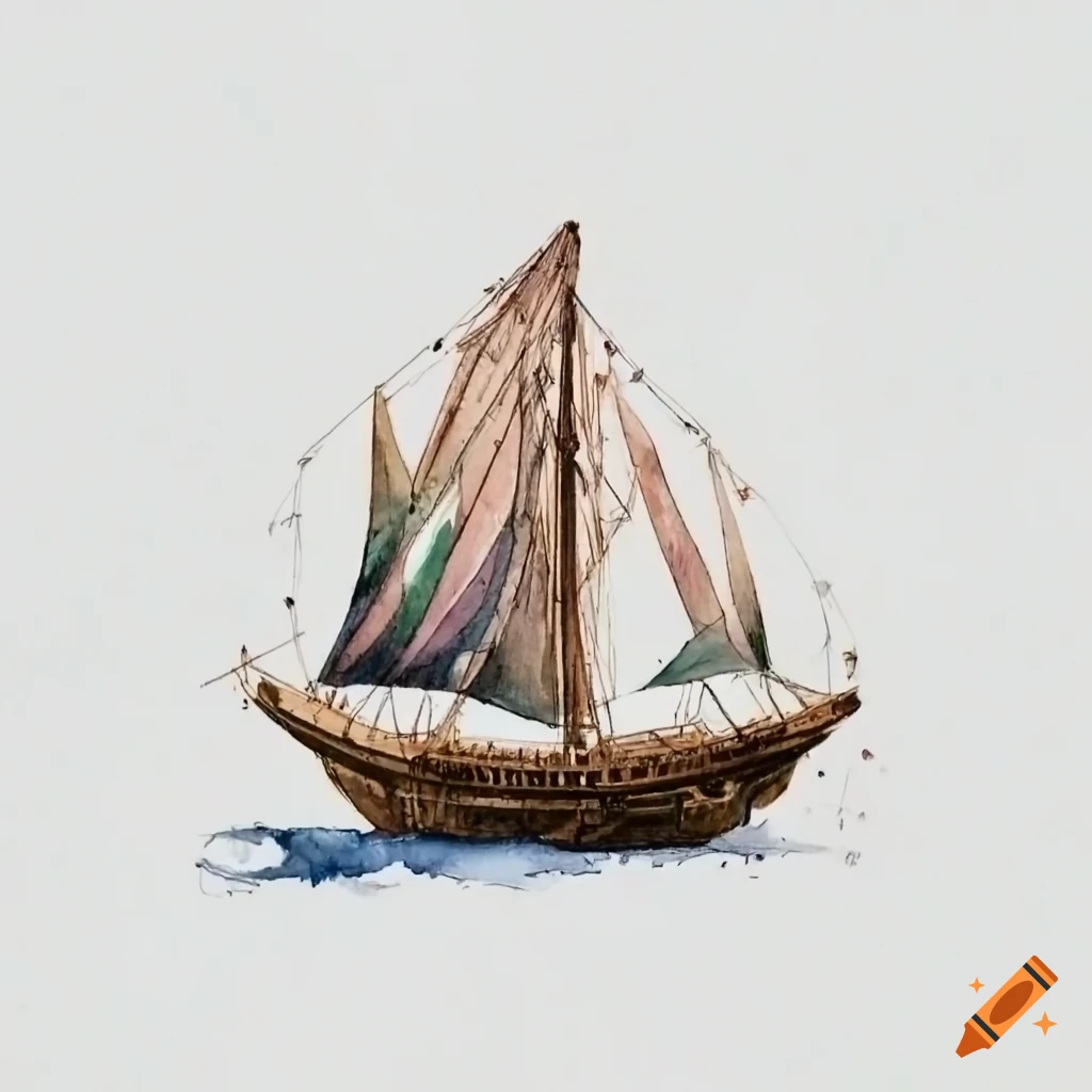 Small ship made of grass and plants sailing through the air on Craiyon