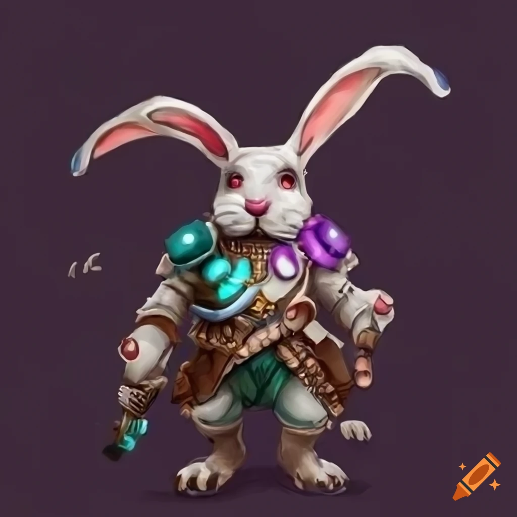 Rabbit humanoid artificer on Craiyon
