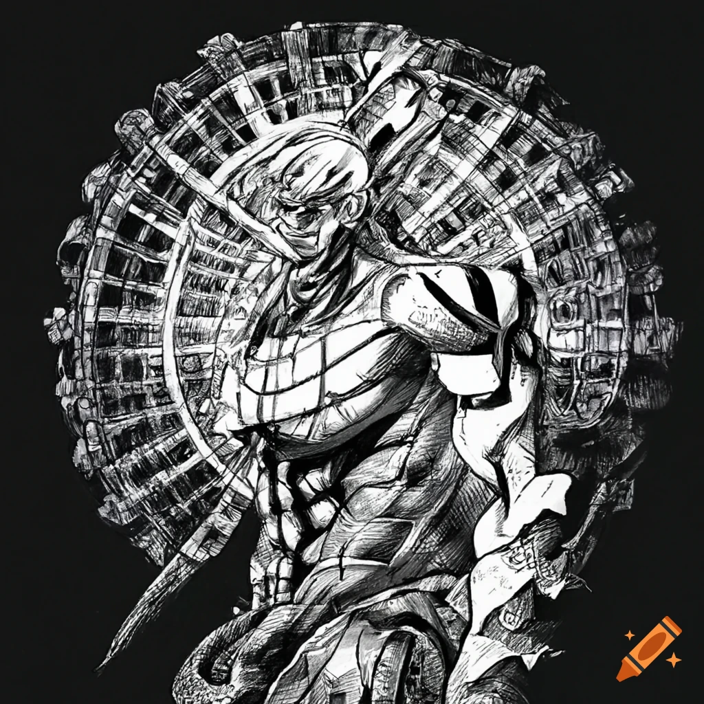 The Silver Chariot Stand from Jojo's Bizarre Adventure in black and ...