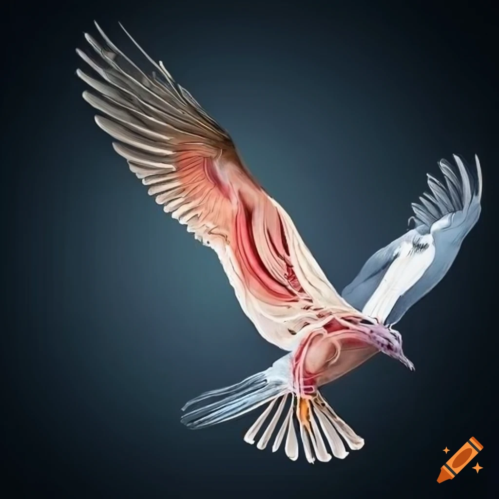 Detailed illustration of pigeon anatomy on Craiyon