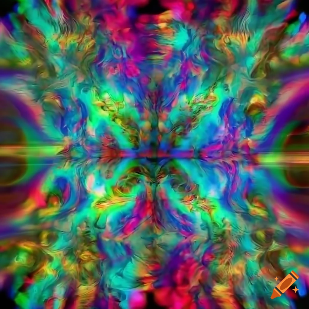 Neon glitched marijuana leaves pattern with rainbow smoke in space on ...