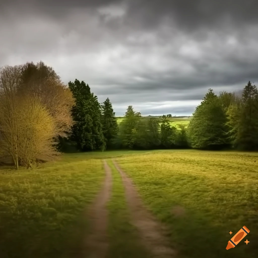 Realistic landscape field view on Craiyon