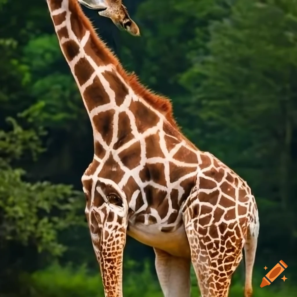 Majestic giraffe with a beautiful turtle shell on its back on Craiyon