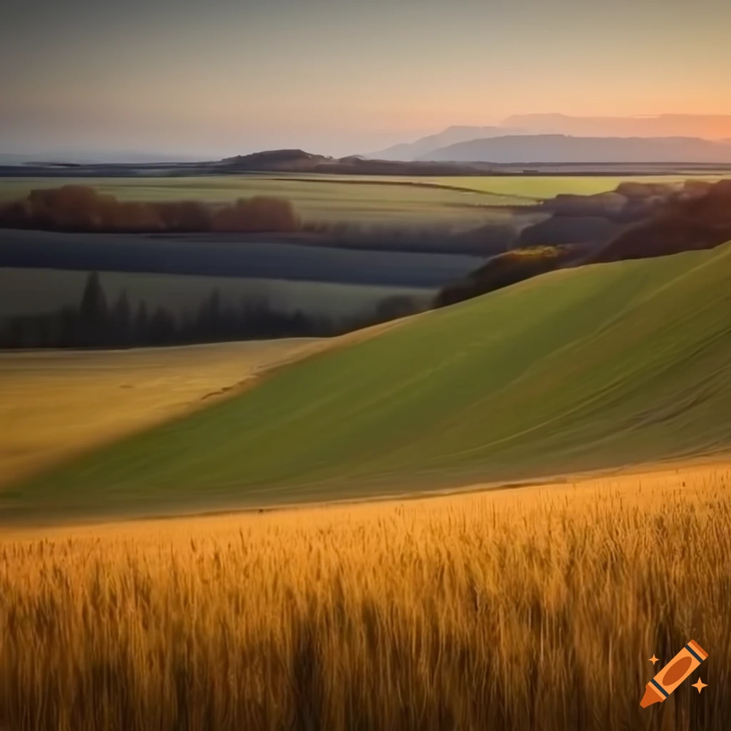 Photorealistic landscape field on Craiyon