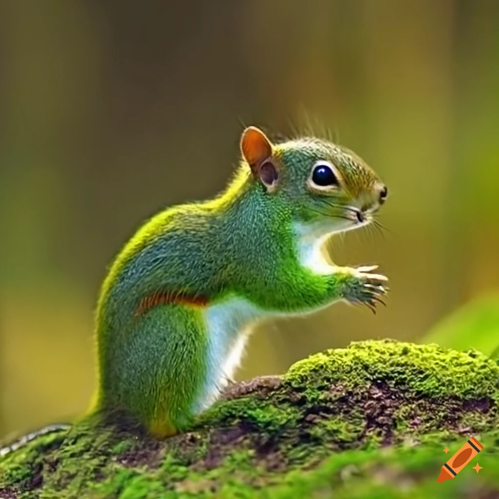 Green squirrel on Craiyon
