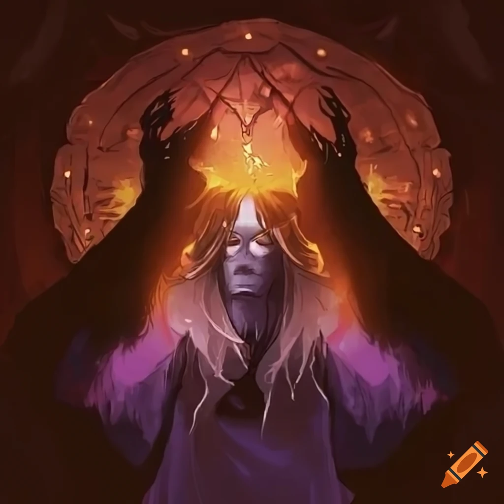 Intense thinking wizard in fantasy art on Craiyon