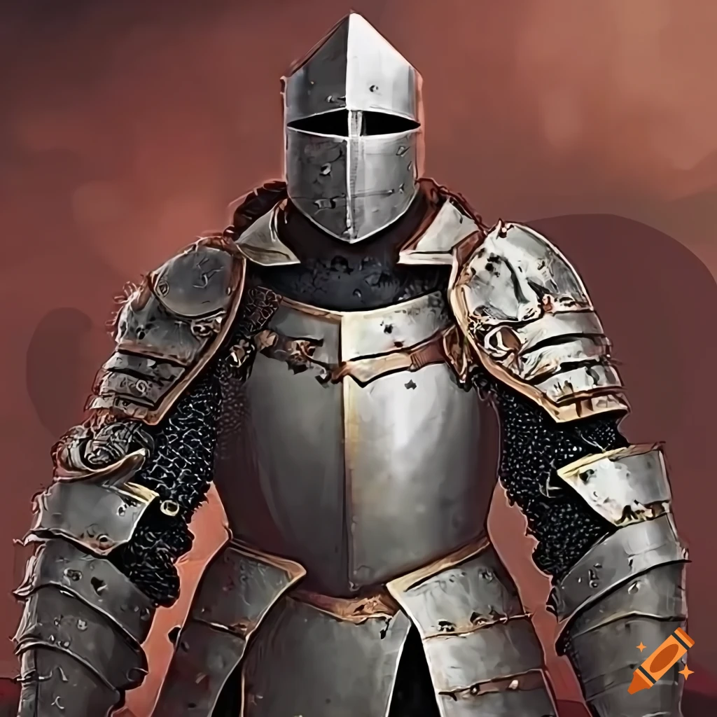 Dark knight in full plate armor on Craiyon