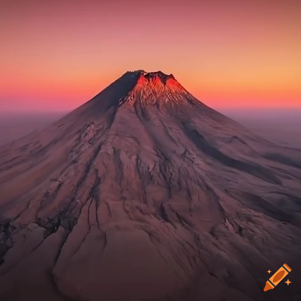 38 kilometers tall volcano-shaped mountain on a rocky planet with 2 ...