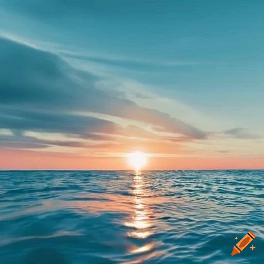 Calm seas under sunshine on Craiyon