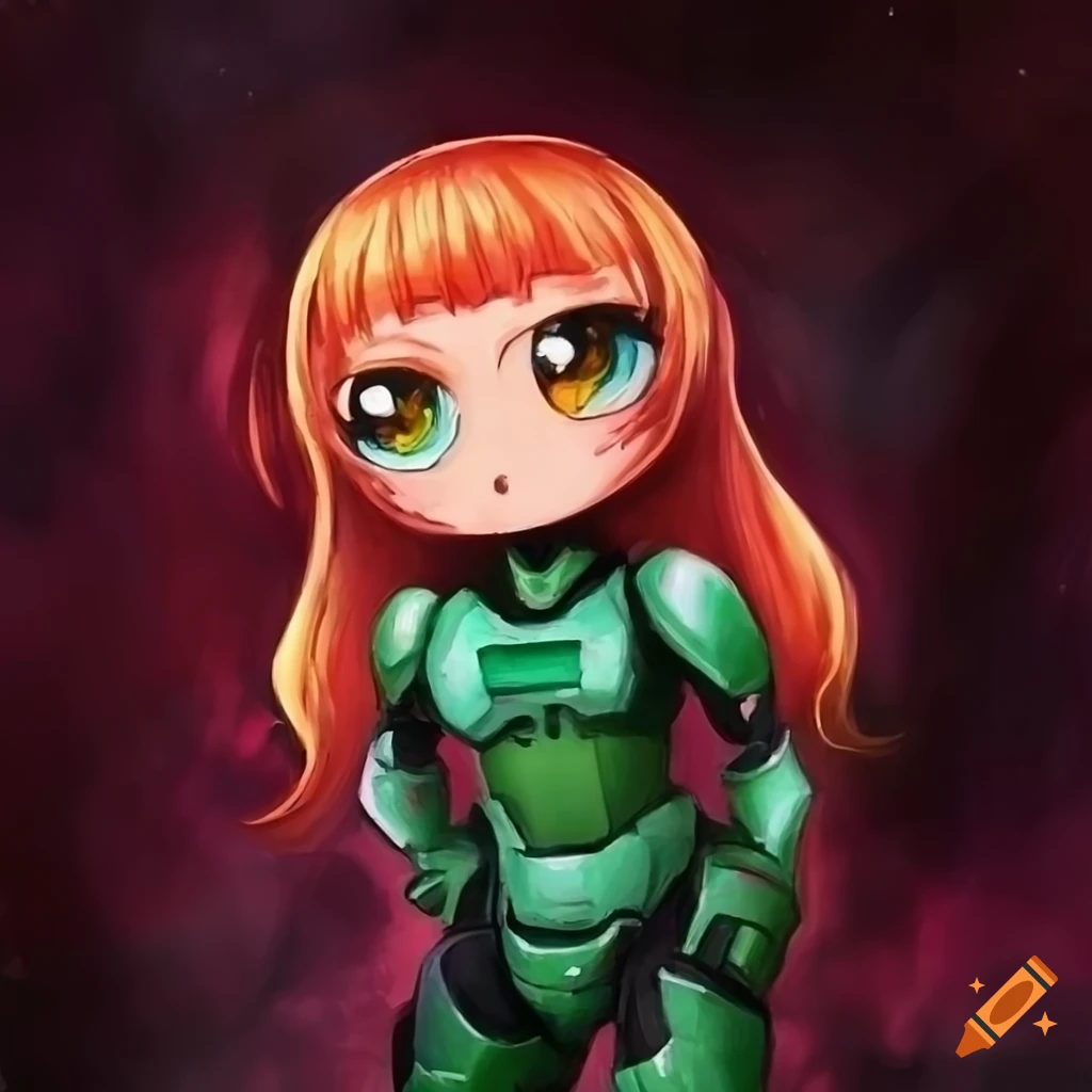 Master chief confronting the power puff girls in an acrylic painting on ...