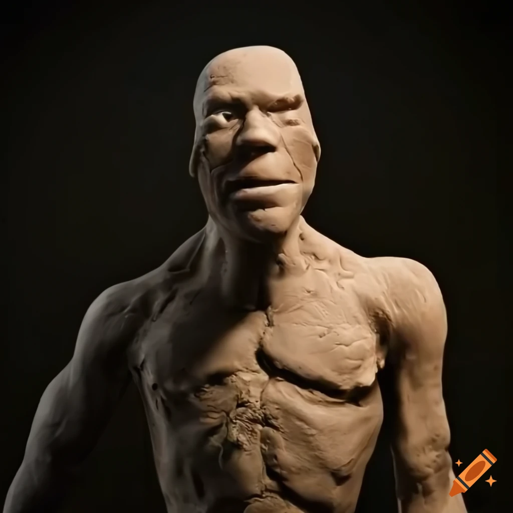 Clay man sculpture on Craiyon