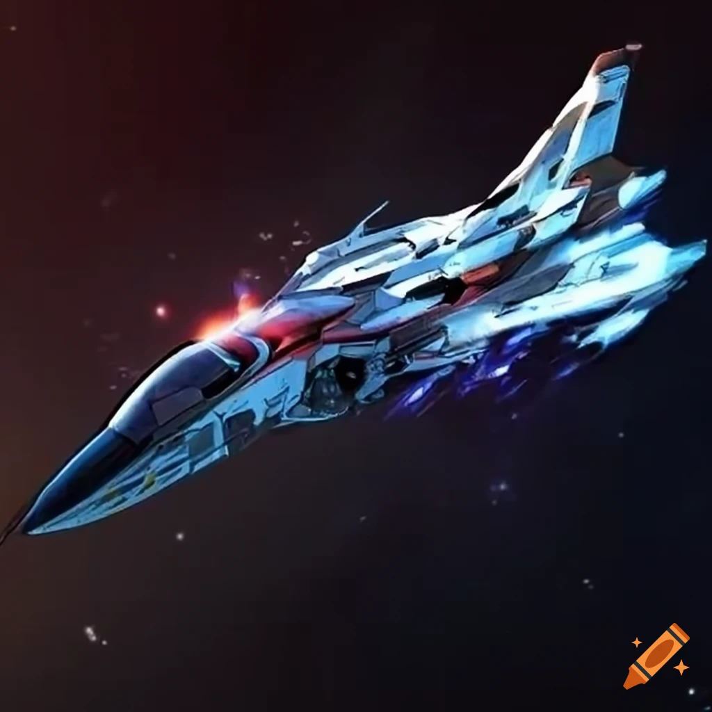 Macross anime inspired space jet fighter plane with hyper speed ...