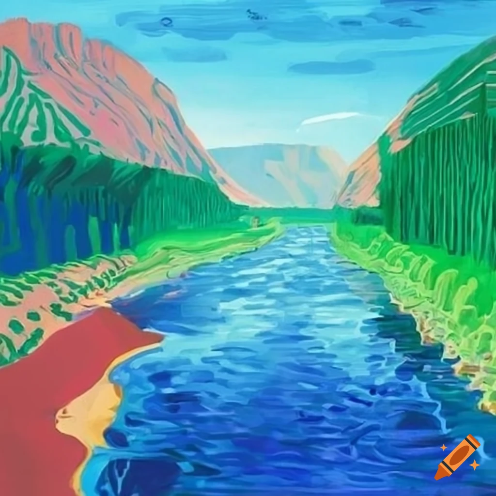 River nile in the style of david hockney on Craiyon