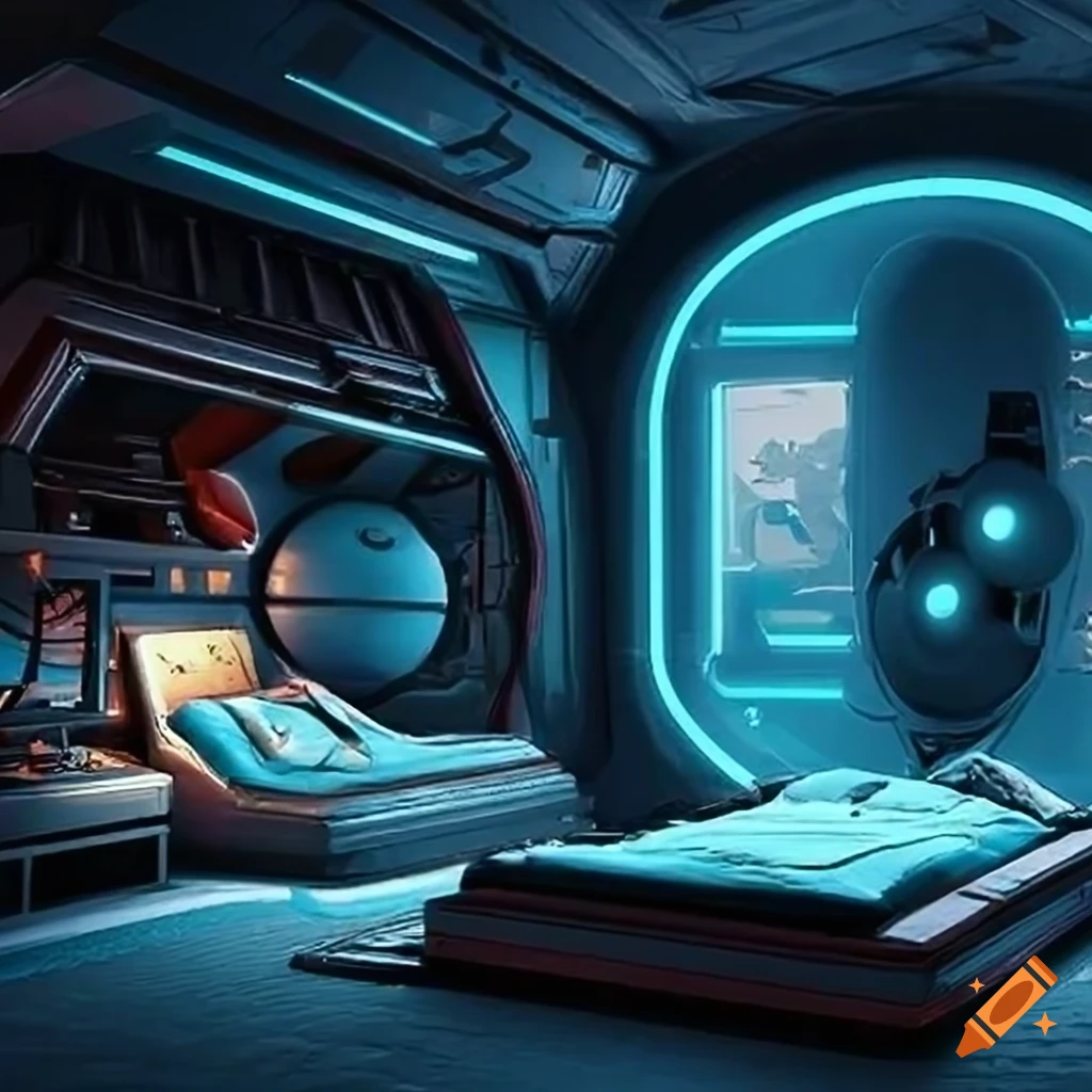 Sci-fi bedroom interior on Craiyon