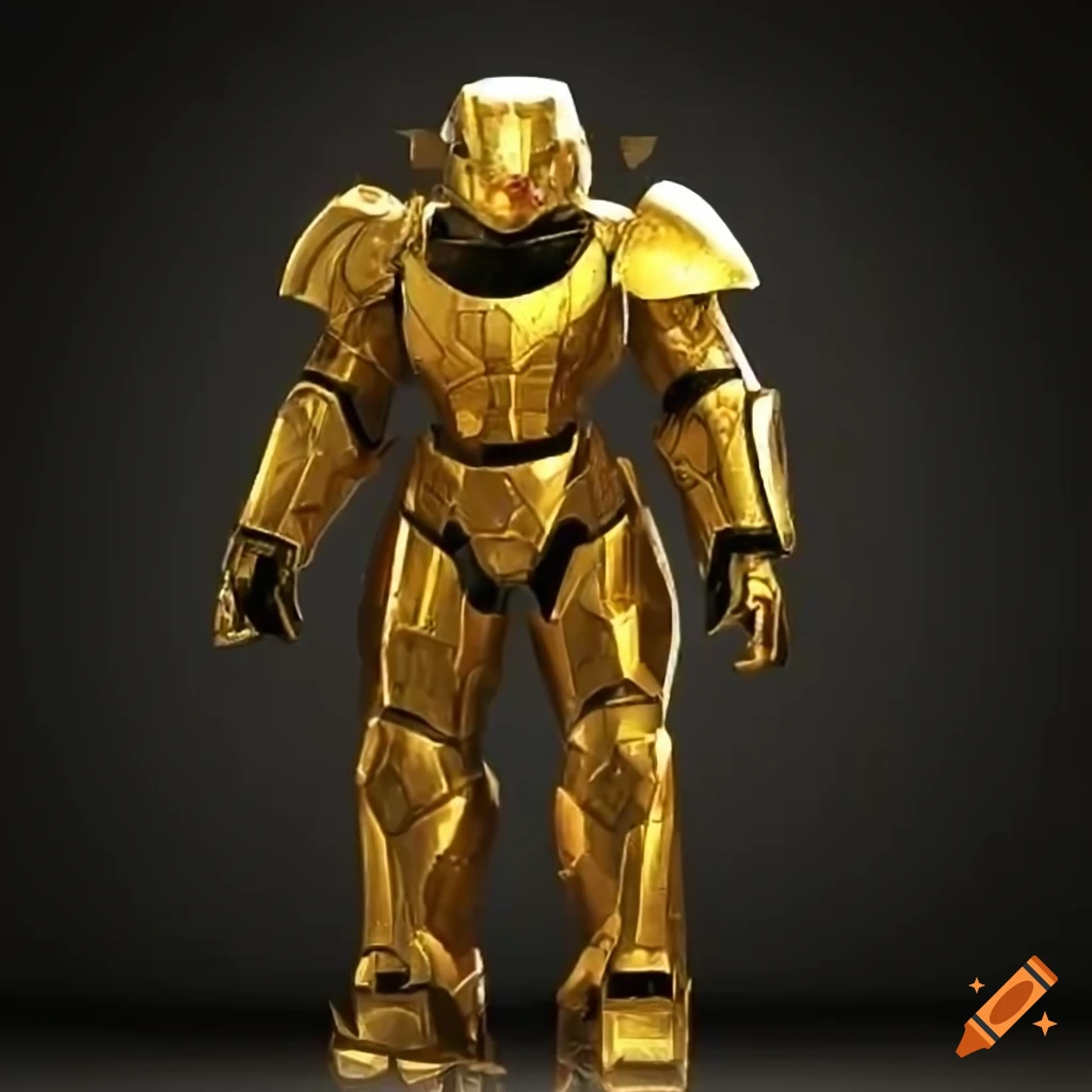 Shiny golden power armor on Craiyon