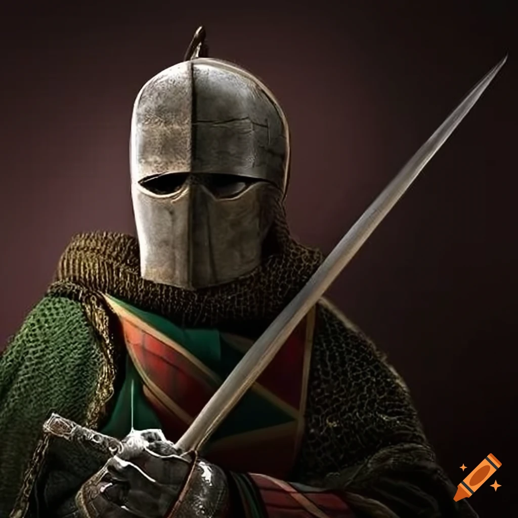 Scottish knight in traditional attire on Craiyon