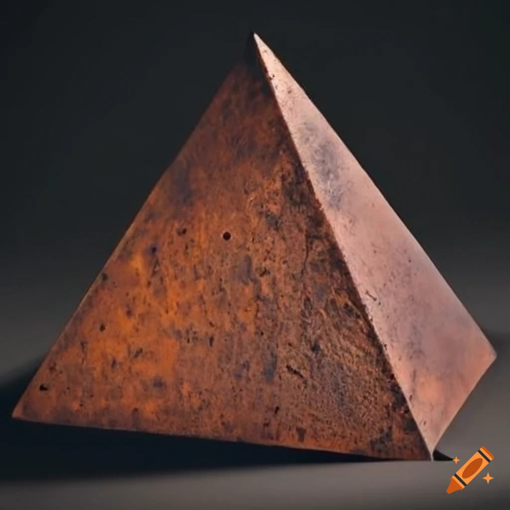 Rusty steel pyramid sculpture on Craiyon