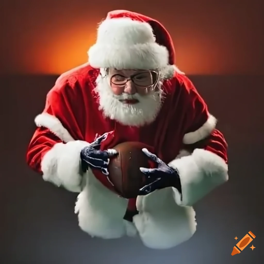 Santa scoring winning touchdown in football game on Craiyon