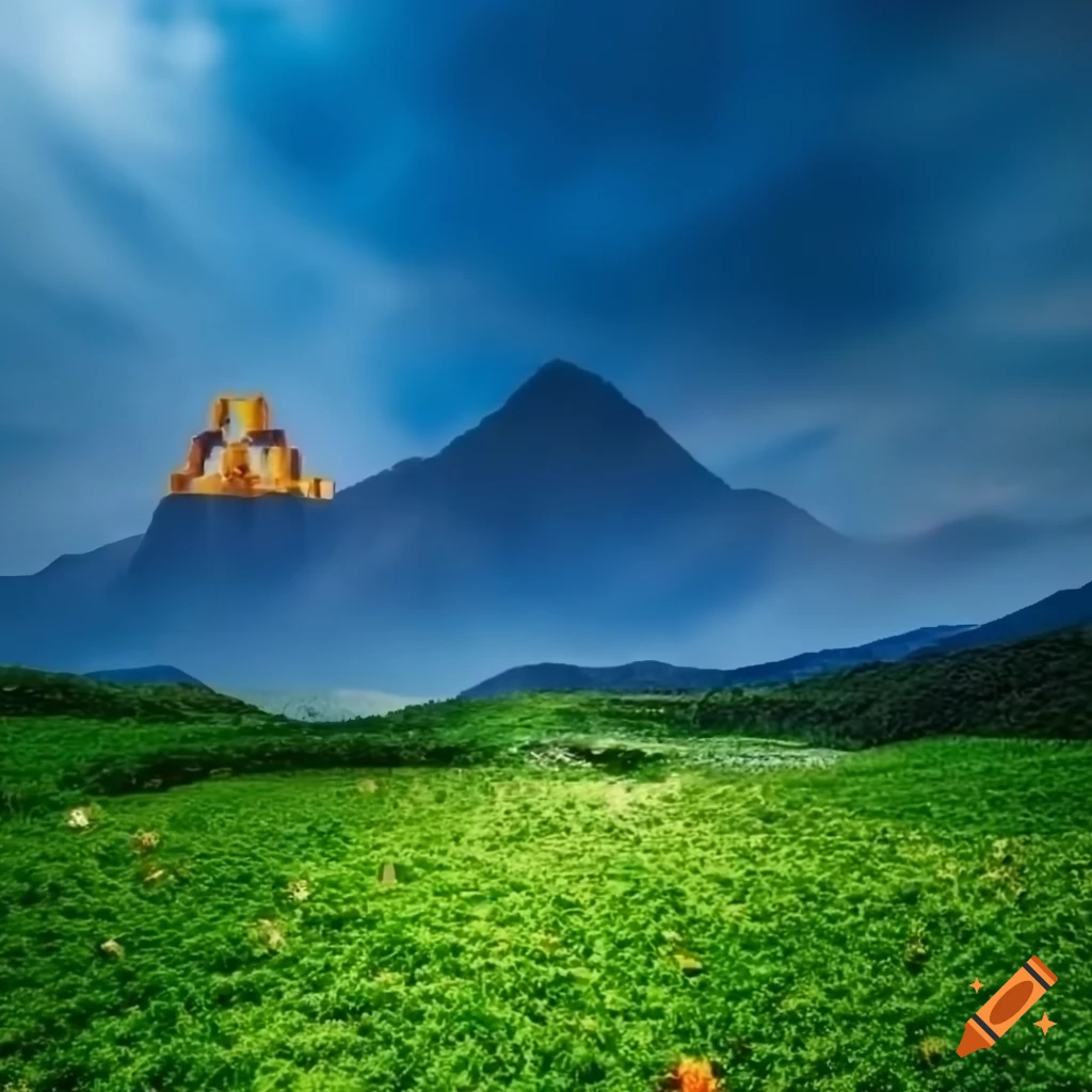 Super mario 64 landscape on Craiyon