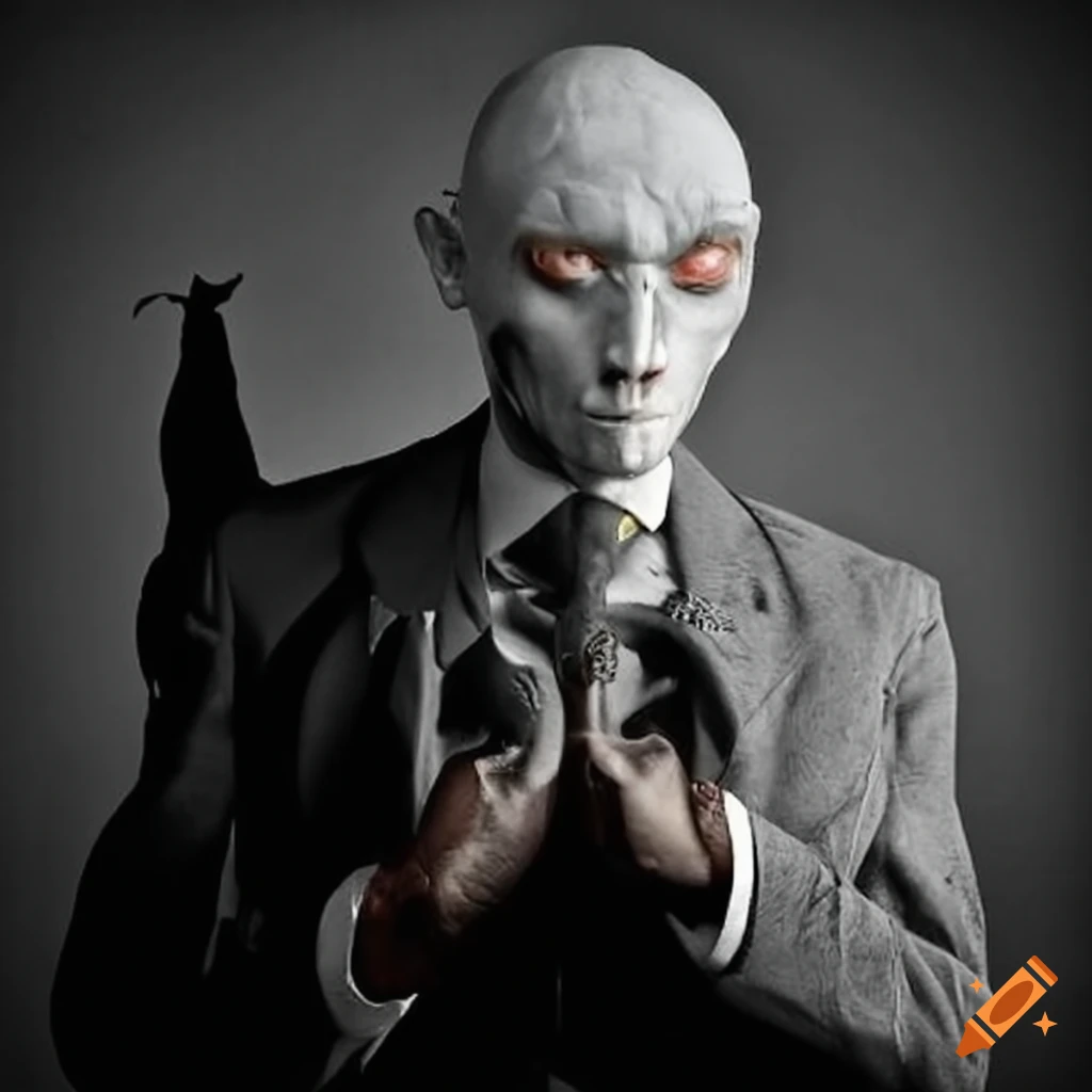 Mythical serpent-man in a dashing suit portraying an occult expert on ...