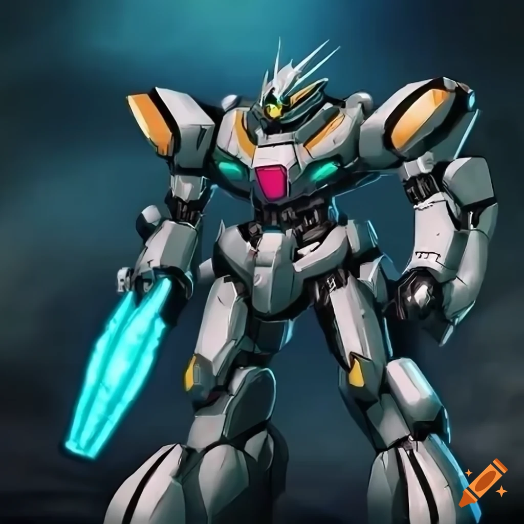 Muted color anime super robot mecha on Craiyon
