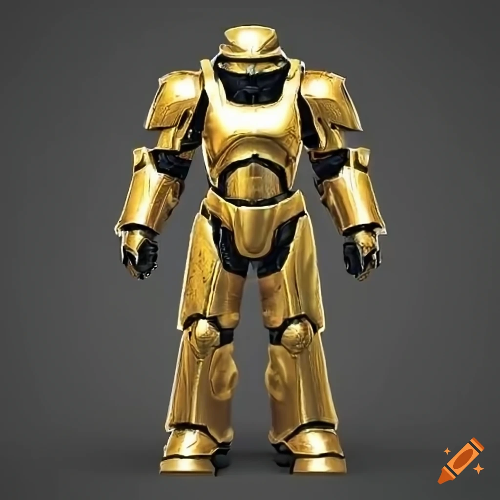 Golden power armor on Craiyon
