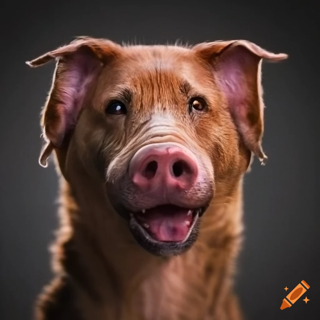 Cute cartoon pig-dog symbolizing laziness on Craiyon