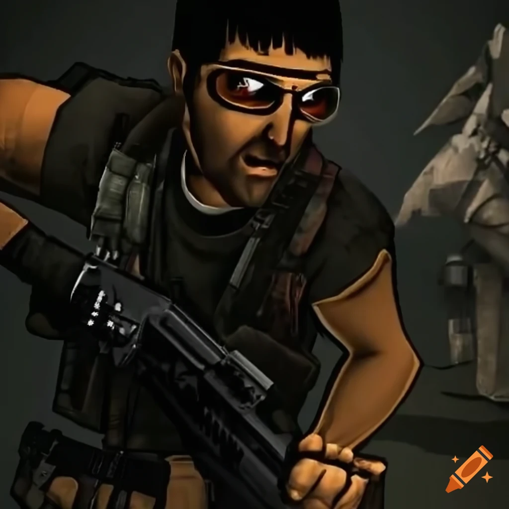 Counter strike 1.6 video game screenshot on Craiyon