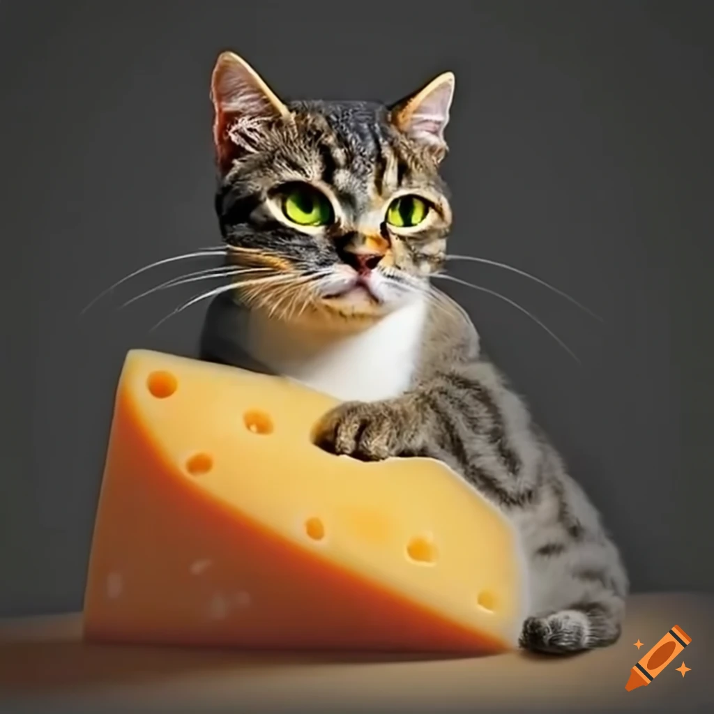 Cat stealing cheese on Craiyon
