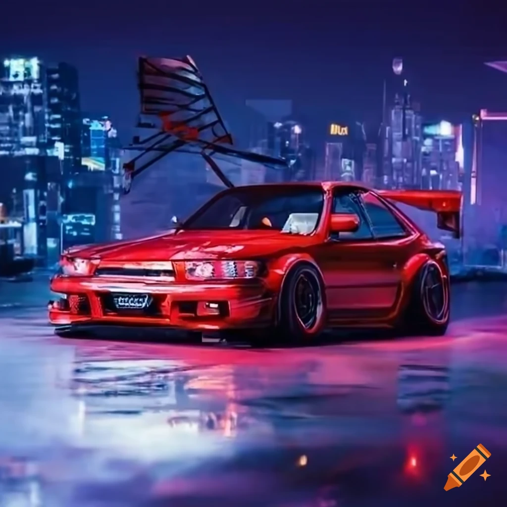 Rising crane sun jdm cars on Craiyon