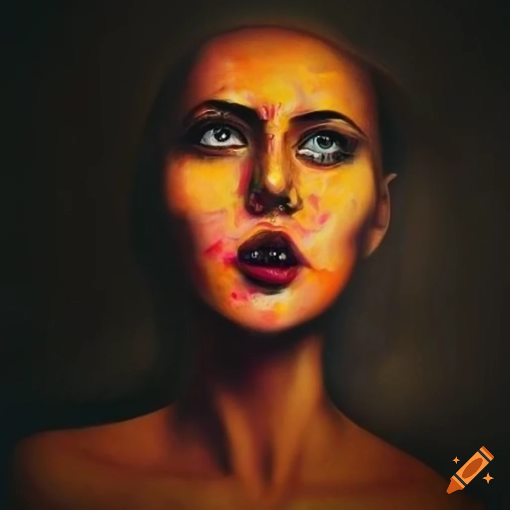 Abstract surrealist portrait on Craiyon