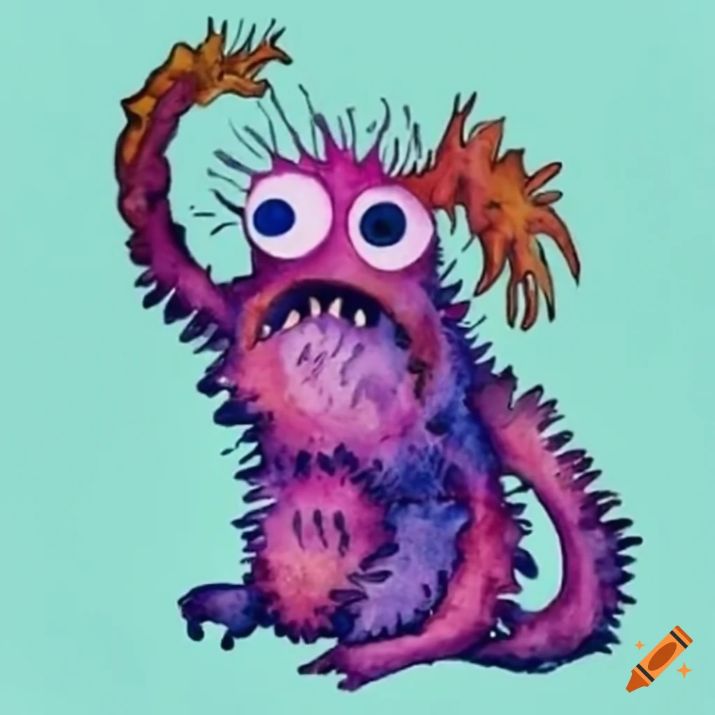 Whimsical lopsided monster with squiggly tail and big googly eye on Craiyon