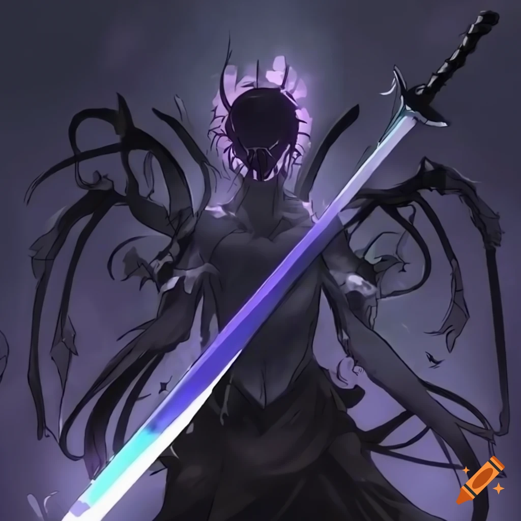 Dark anime-style sword on Craiyon