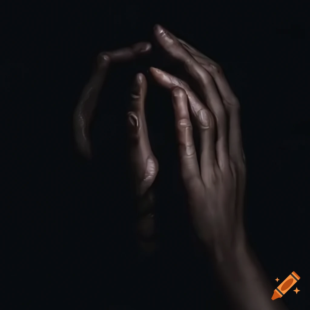 Expressive hands in a dark setting on Craiyon