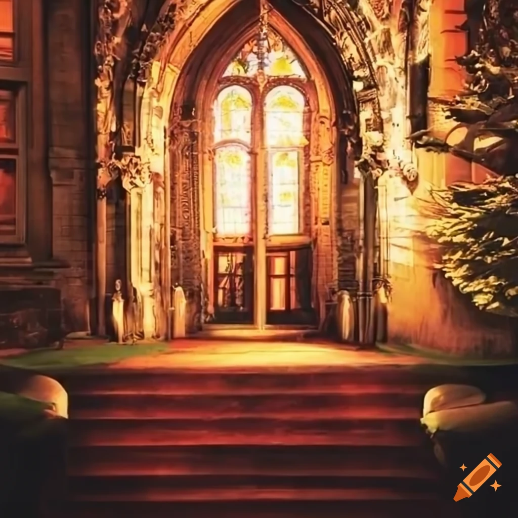 Welcome sign for fundraising gala on a castle on Craiyon