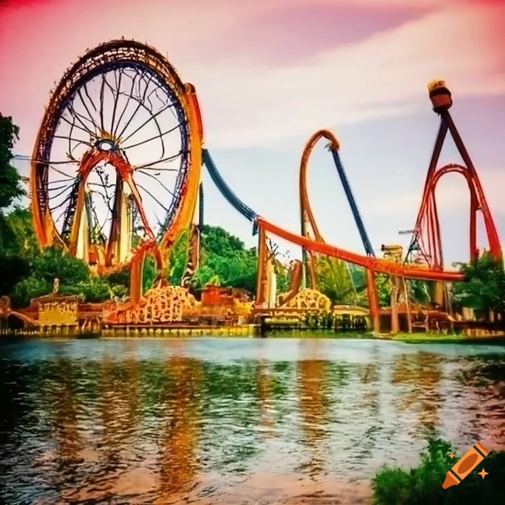 Nice scenery of a theme park on Craiyon