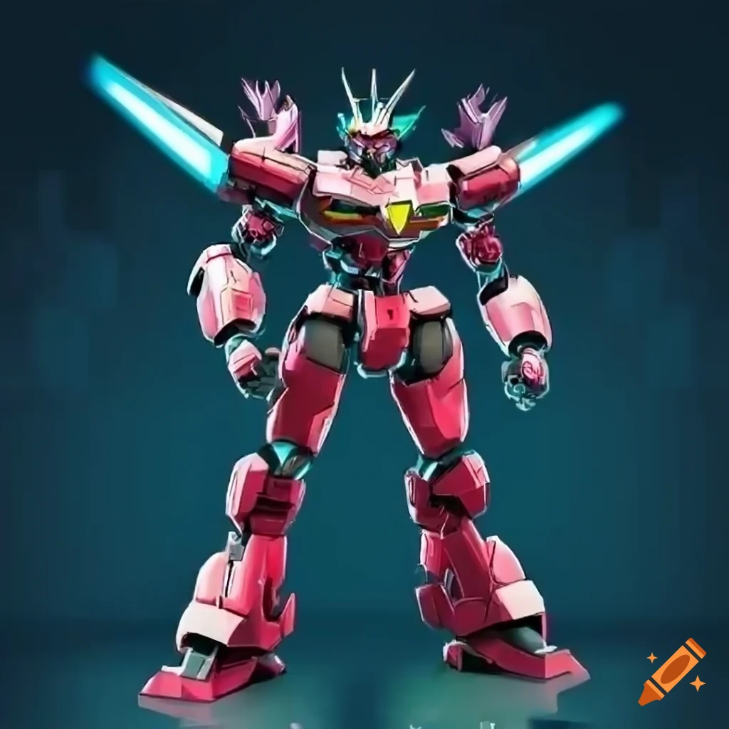 Anime super robot mecha with muted colors on Craiyon