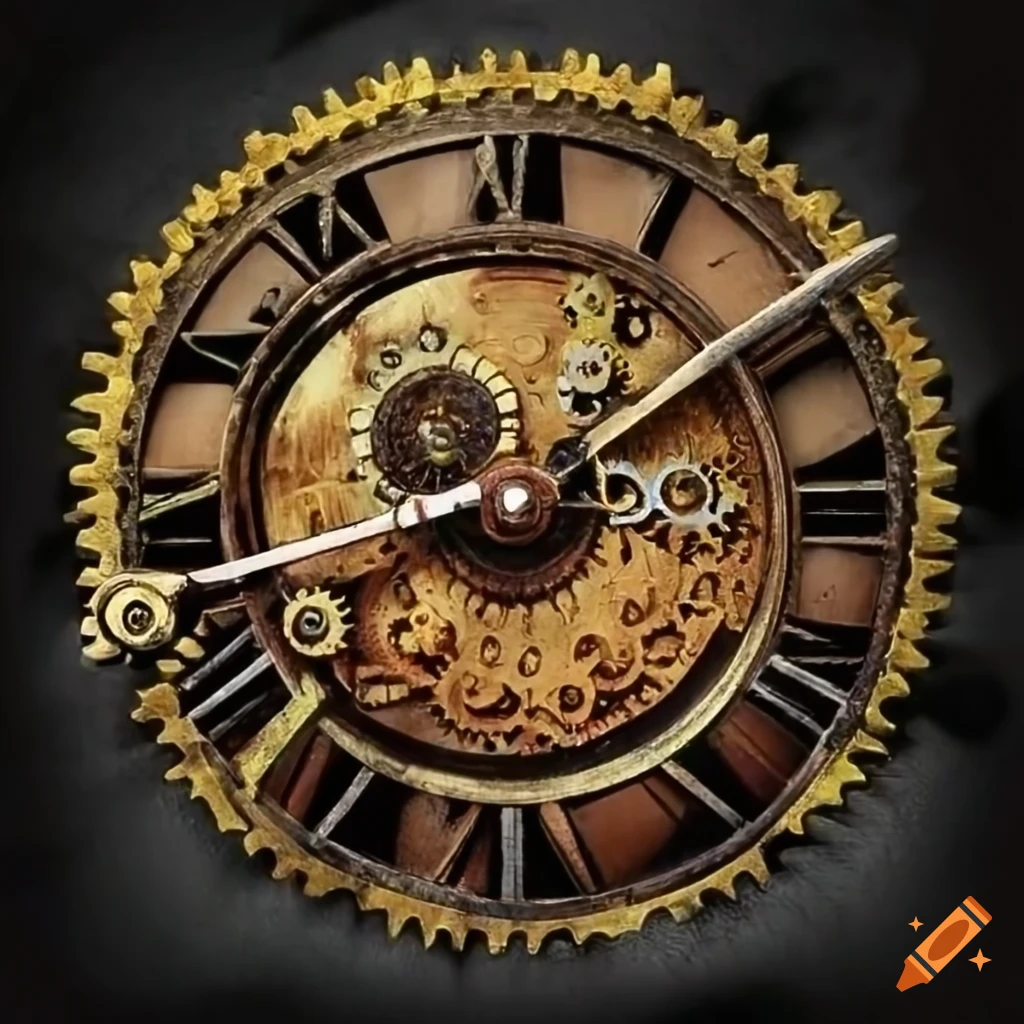 Steampunk sunflowers with cogs, wheels, and clocks on Craiyon