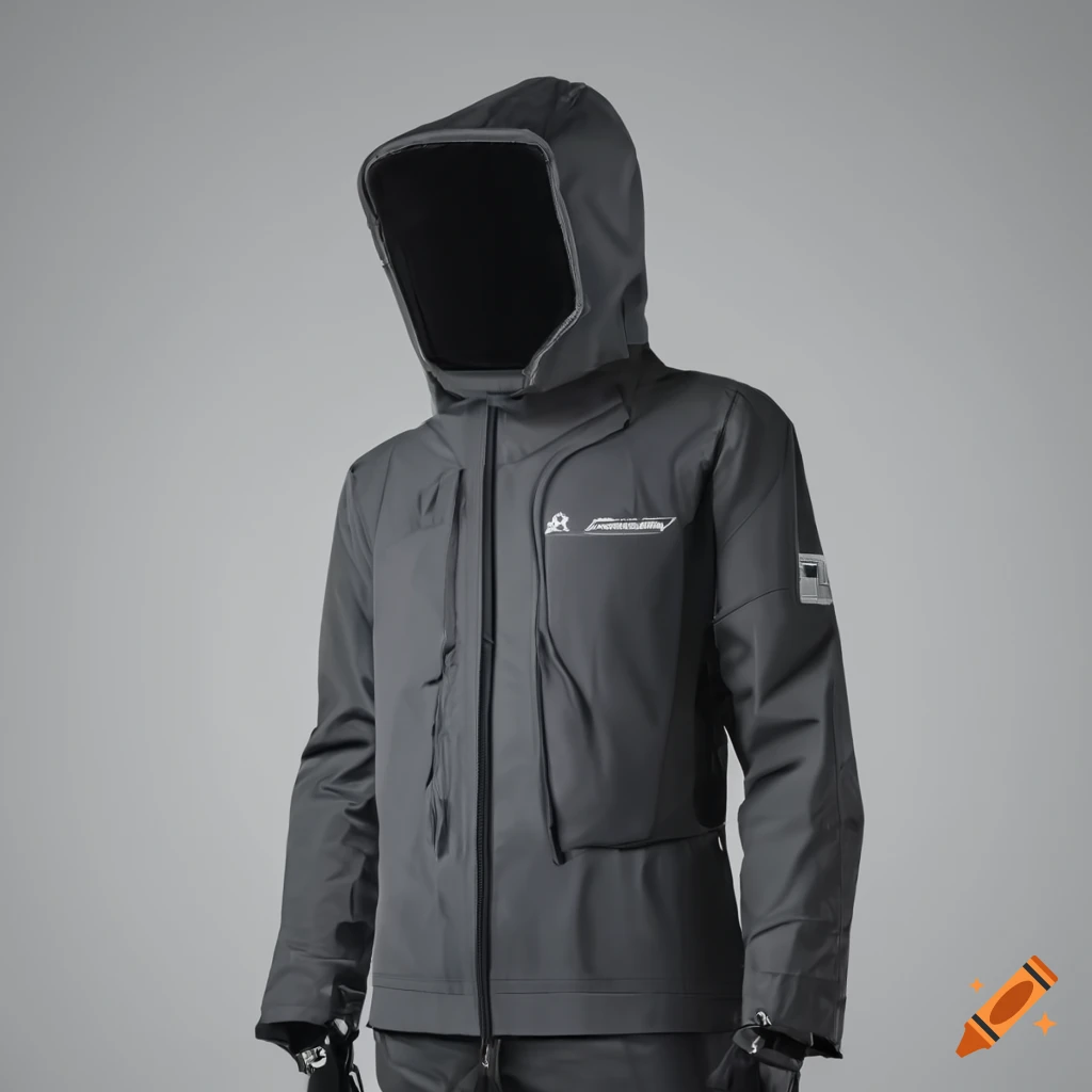 Tech wear hood for jacket on Craiyon