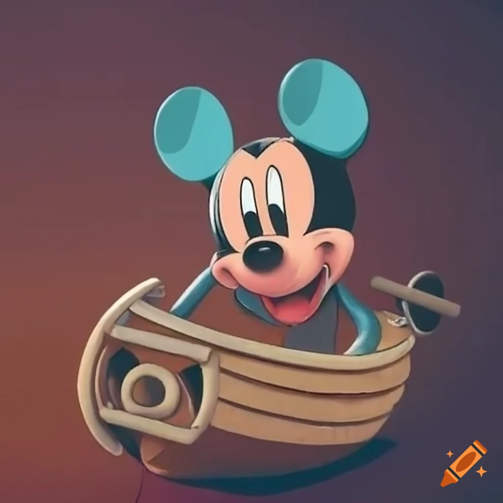 Vintage steamboat willy mickey mouse on Craiyon