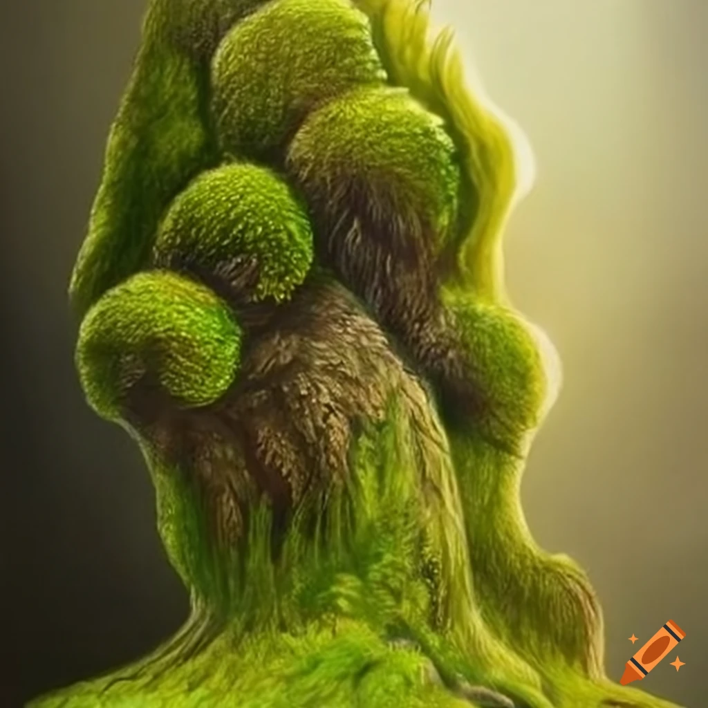 Moss texture close-up on Craiyon