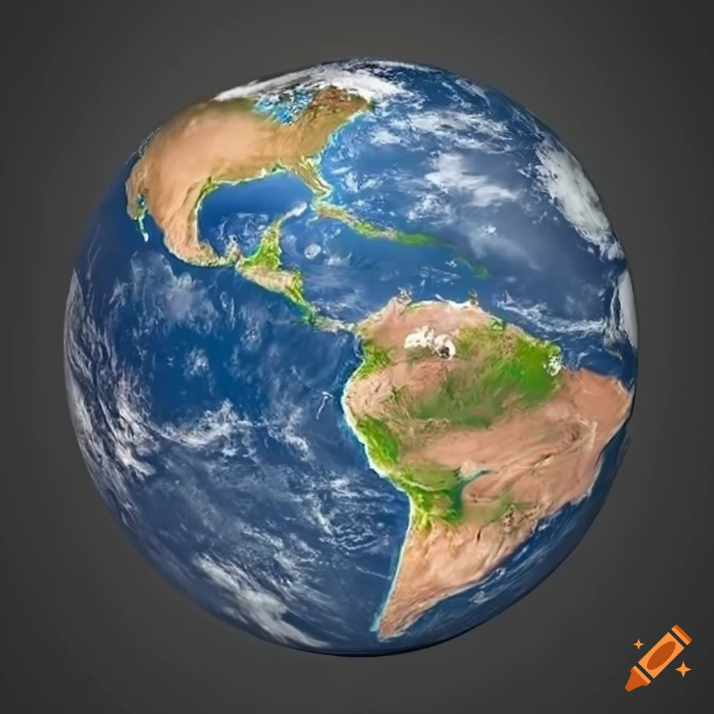 Realistic 2d image of planet earth on Craiyon
